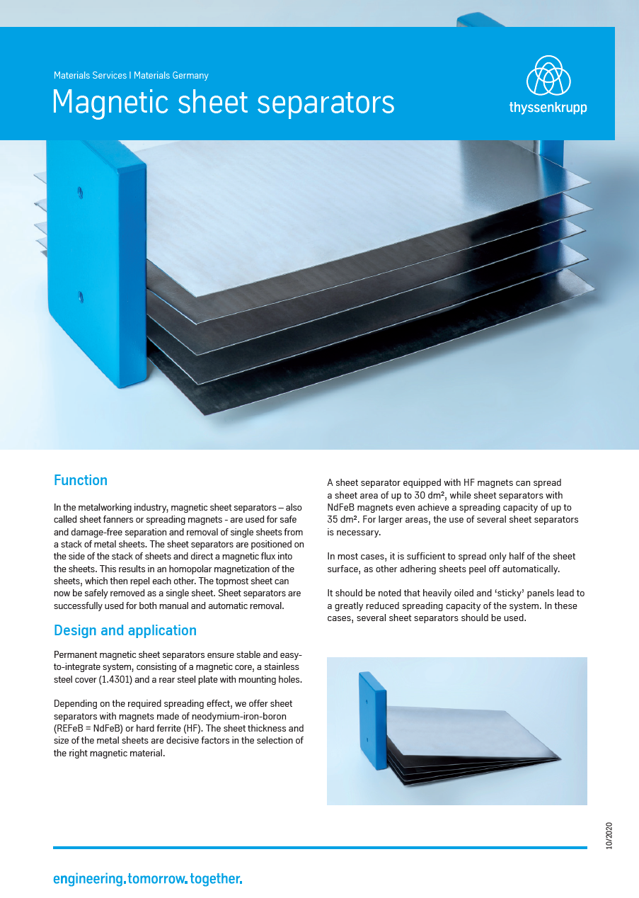Magnetic sheet separators