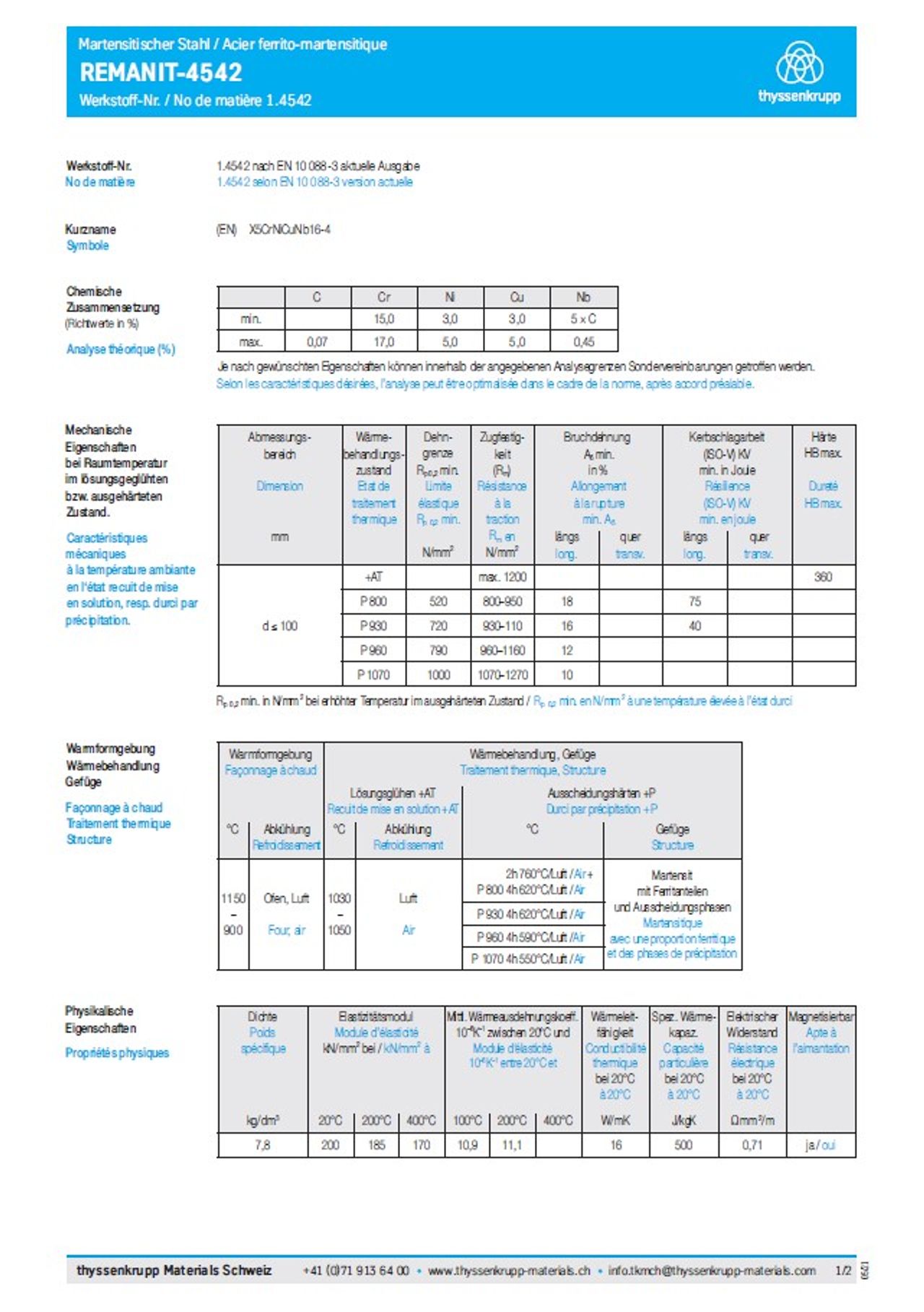 Datenblatt REMANIT-4542